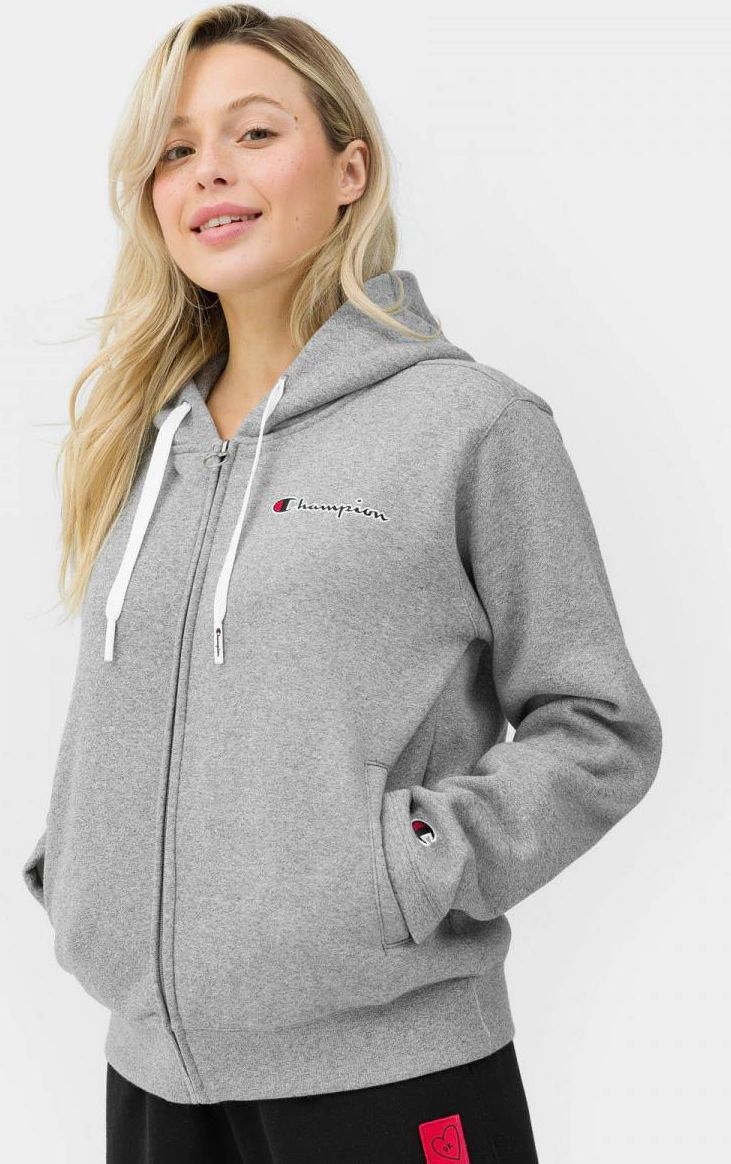 Damska bluza dresowa rozpinana z kapturem CHAMPION Script Logo Organic Cotton Zip-Up Hoodie ...