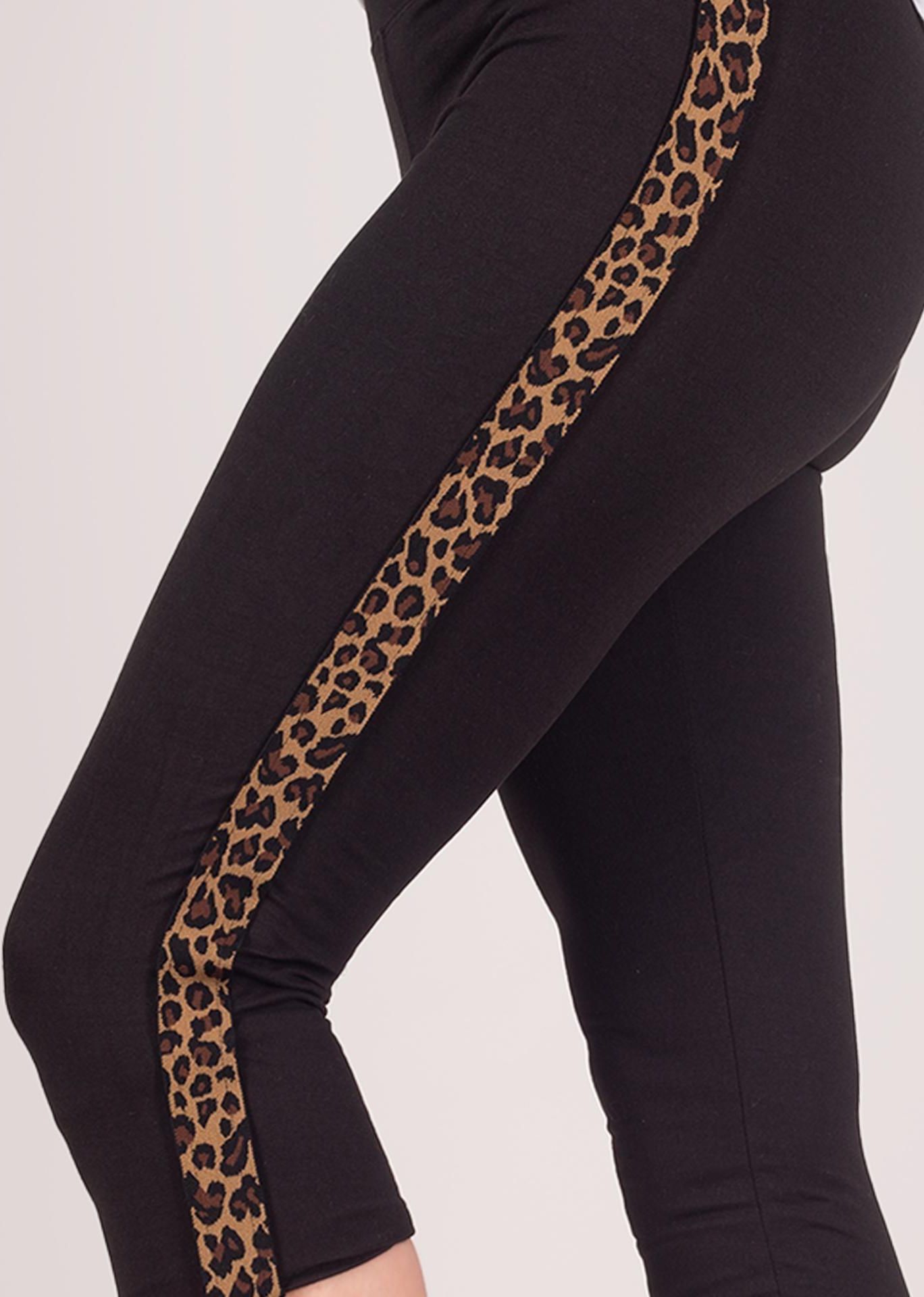 Legginsy damskie getry 3/4 z lampasem w panterkę : Rozmiar - 3XL - Ceny ...