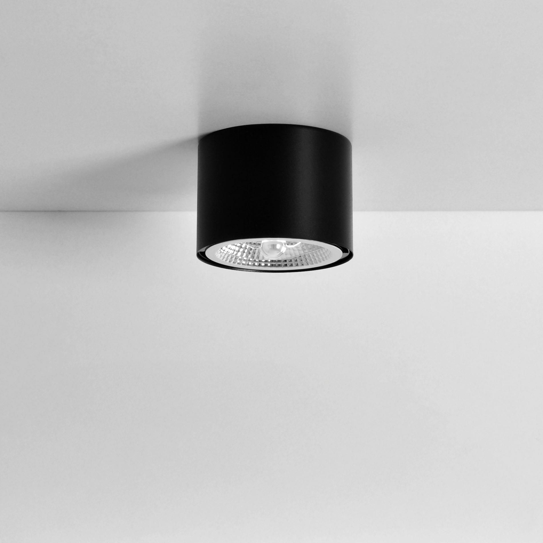 Czarny spot do każdego wnętrza, gwint GU10 AR111 K-5132 z serii HORN ...