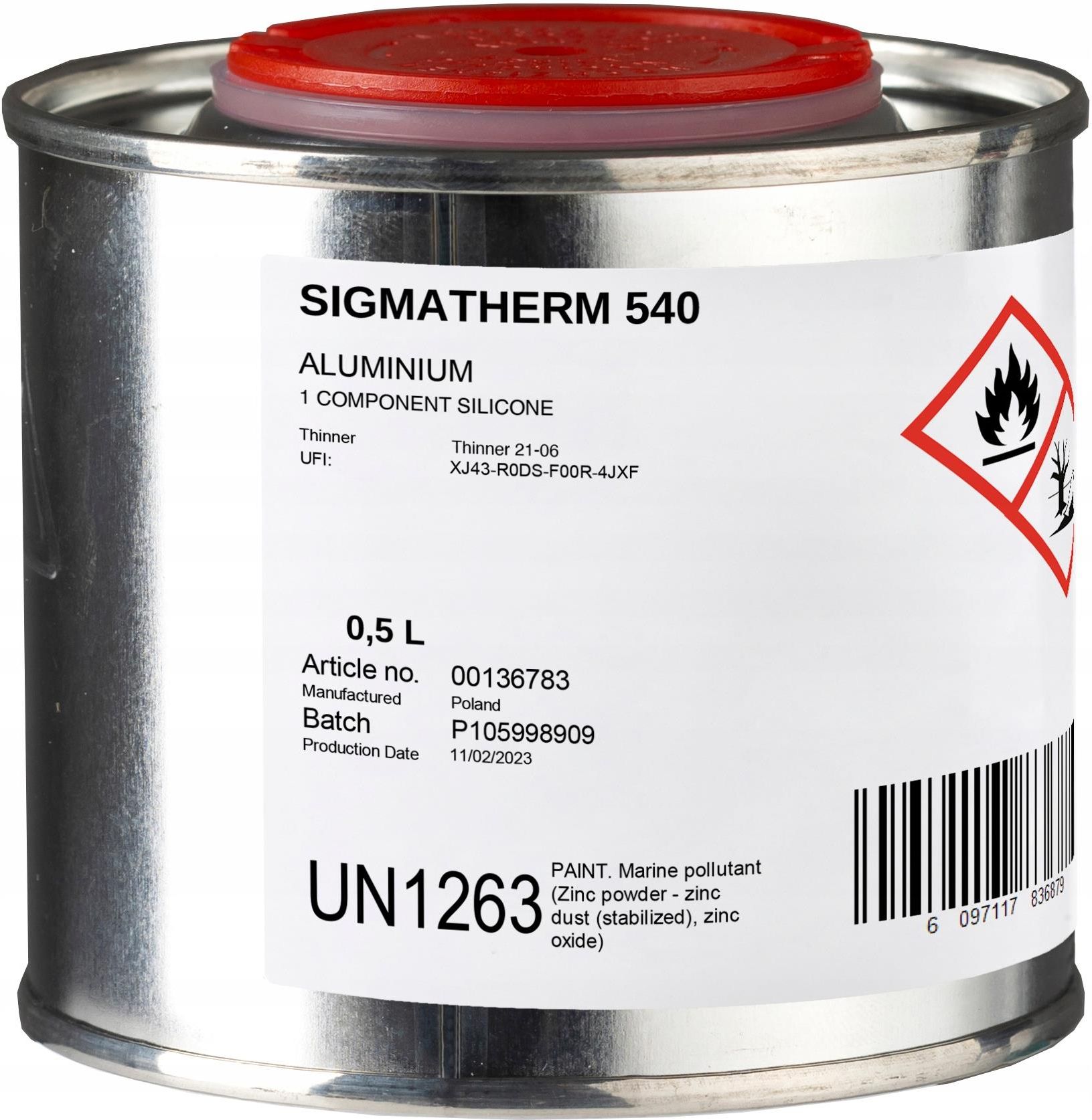 Farba Sigma Sigmatherm 540 0,5L Srebrna - Opinie i ceny na Ceneo.pl