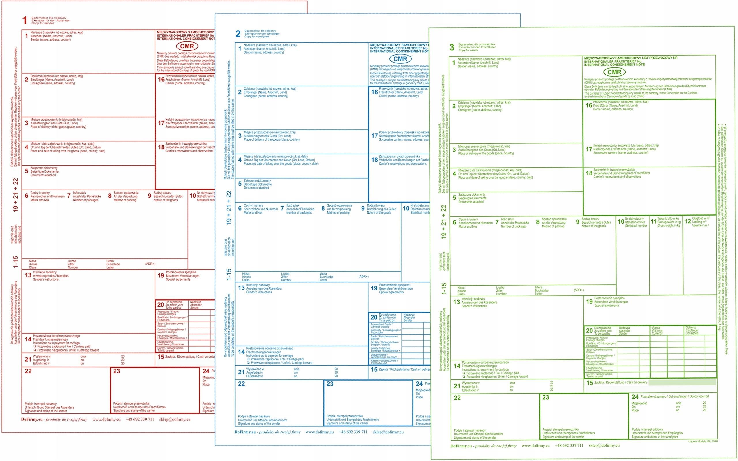Druk Cmr List Przewozowy 100 Kartek 3 Odc 33 Kpl. - Ceny i opinie ...
