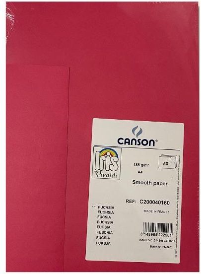 Canson Karton Brystol A4 185g Fuksja 50 Ark. Iris - Ceny i opinie - Ceneo.pl