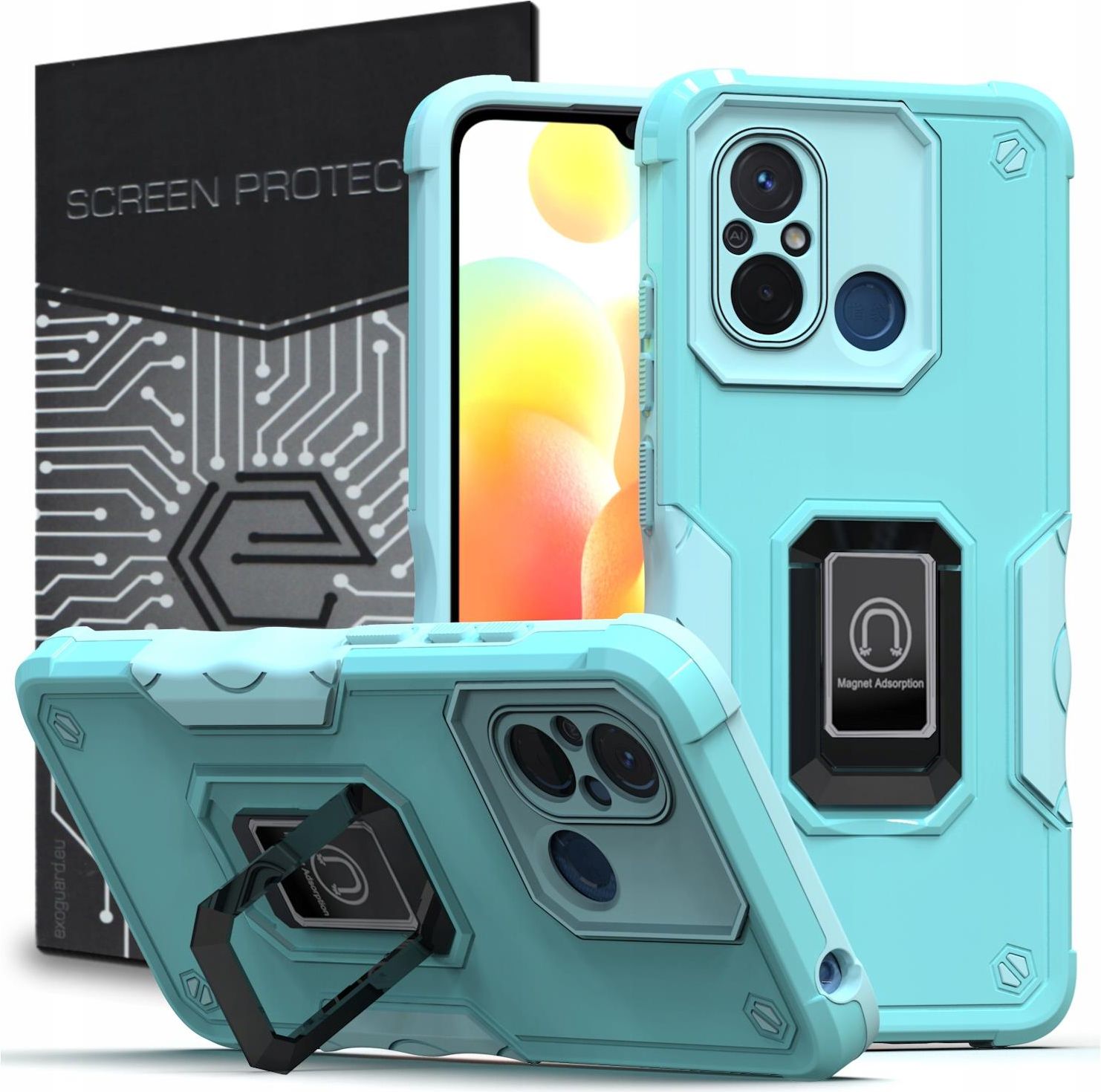 Exoguard Etui Pancerne Case Cover Szkło Do Xiaomi Redmi 12C - Etui na ...