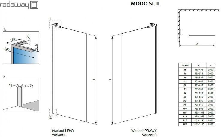Kabina prysznicowa Radaway Modo Sl White Ii 50Cm 103190540401L - Opinie ...