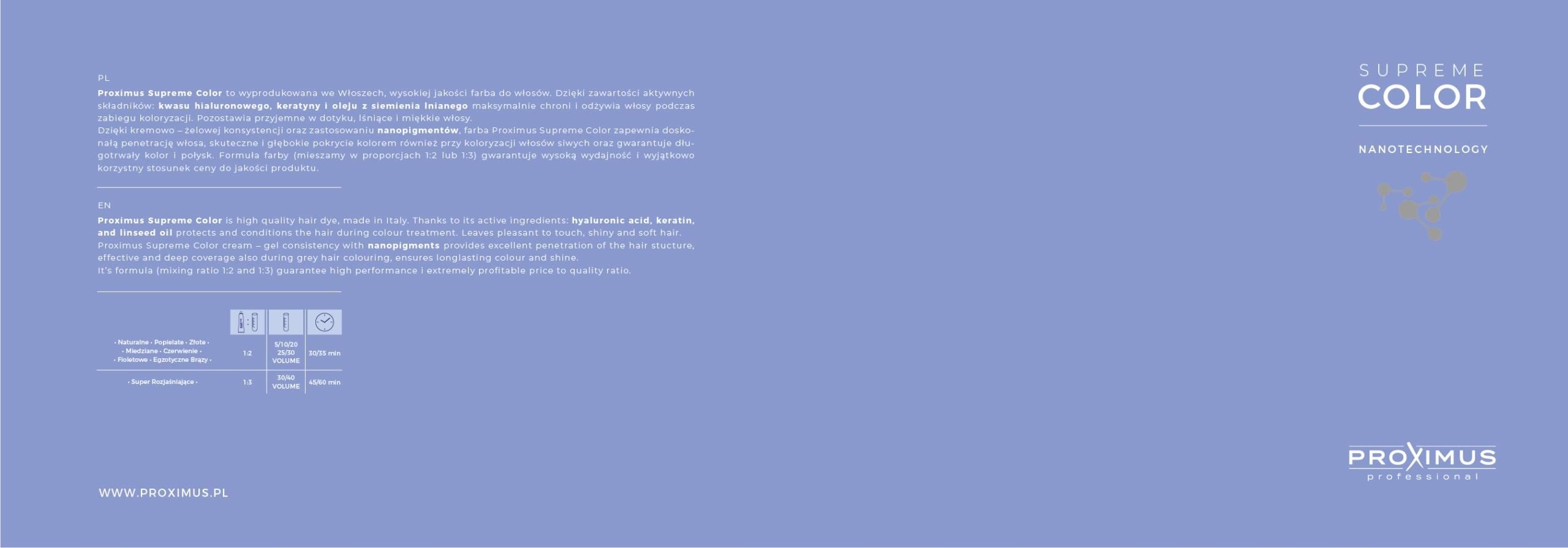 Proximus Professional Proximus Supreme Color Nanotechnology Farba 4,18 ...