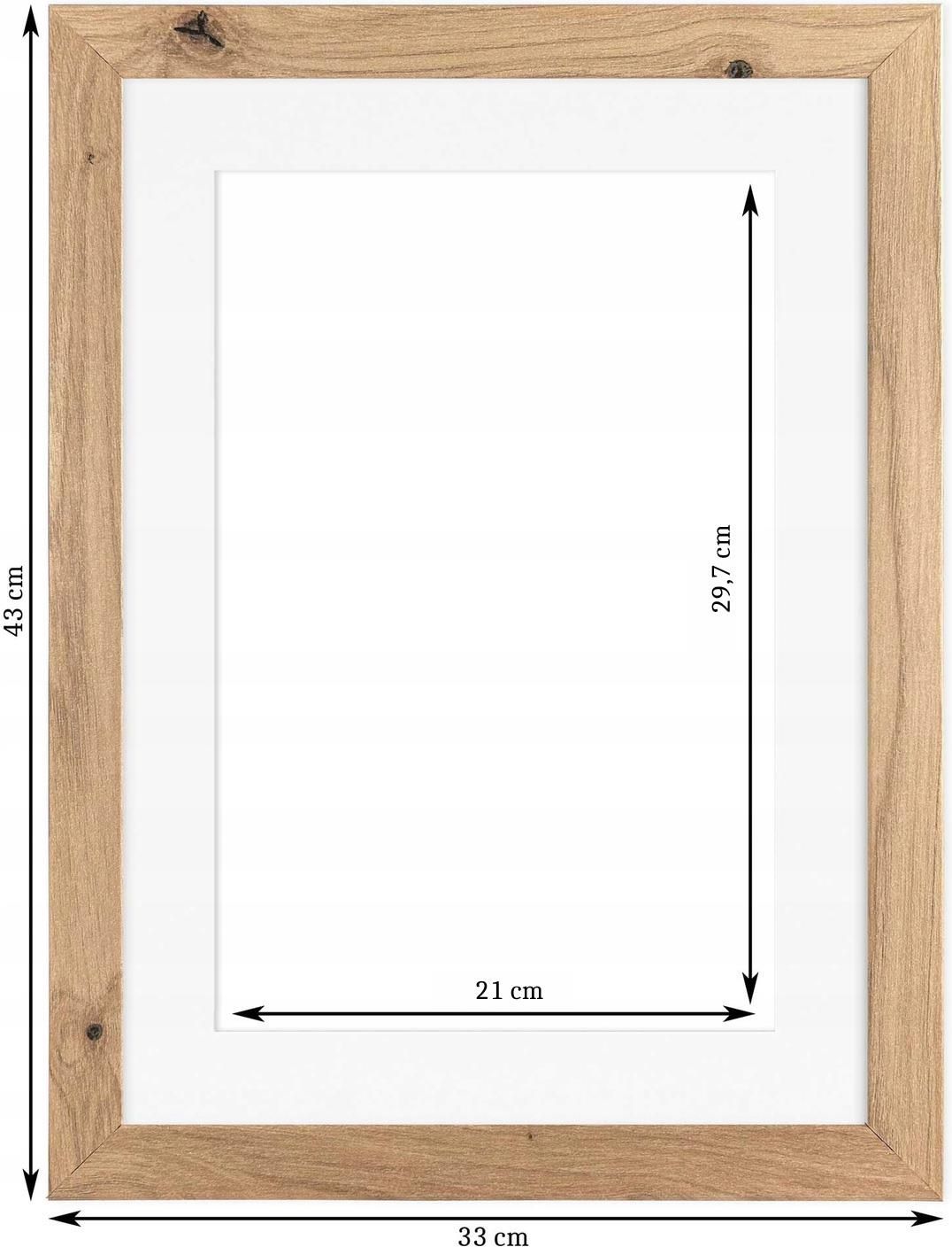 Ramka tradycyjna Manufaktura Ram 30X40 Passe 21X29,7 Italia Dąb Artisan ...