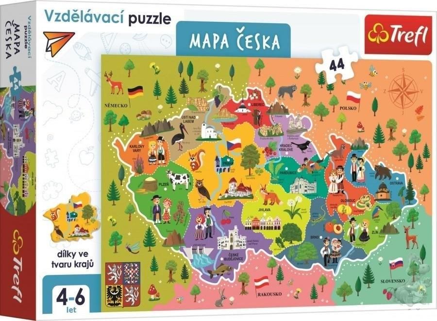 Trefl Puzzle edukacyjne 44el. Mapa Czech 15562 - Ceny i opinie - Ceneo.pl
