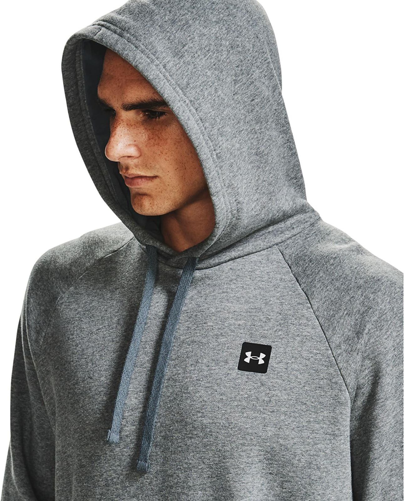 Under Armour Rival Fleece Hoodie Pitch Gray Light Heather/ Onyx White ...