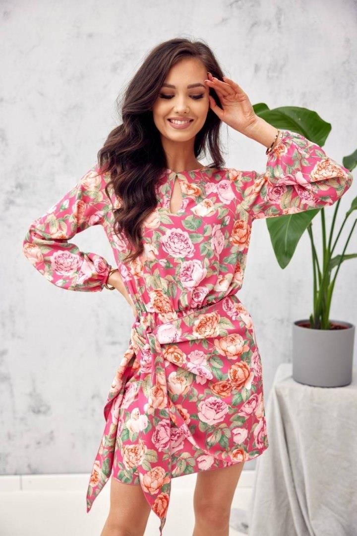 Roco Fashion Sukienka Mini Z Wiązaniem Z Boku I Łezką Przy Dekolcie F69 ...