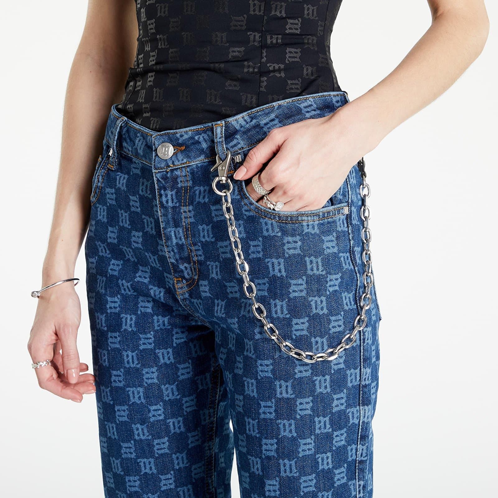 Misbhv Monogram Denim High Waisted Trousers Denim Blue - Ceny i opinie ...