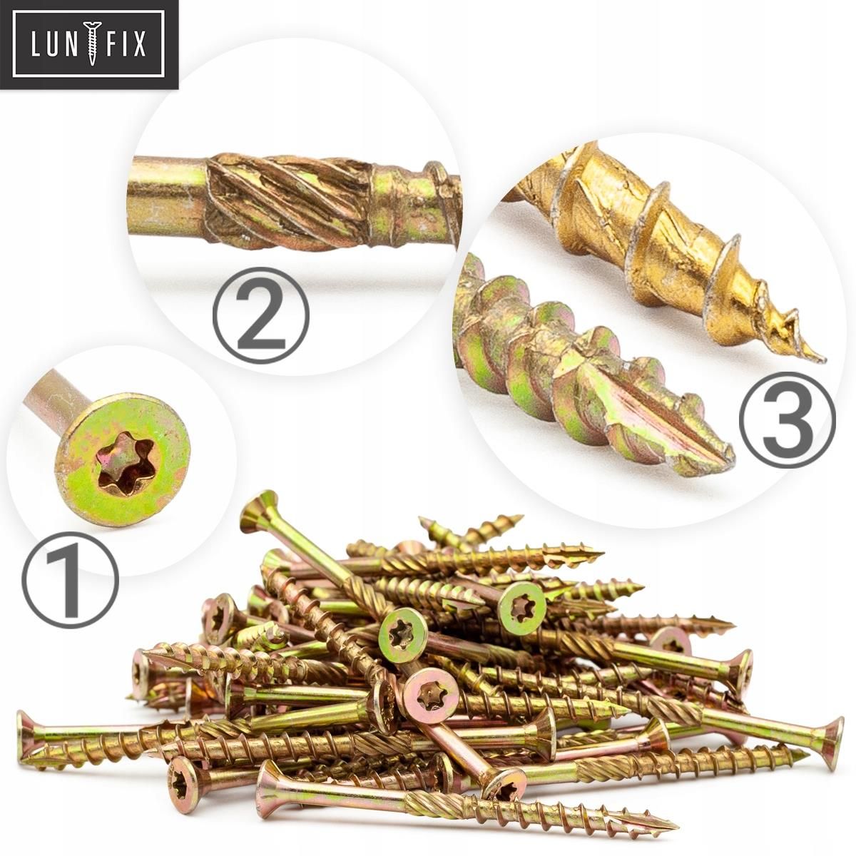 Lunfix Wkręty Ciesielskie 8X240 Torx Stożkowe Kmwh (WKCS08240LF ...