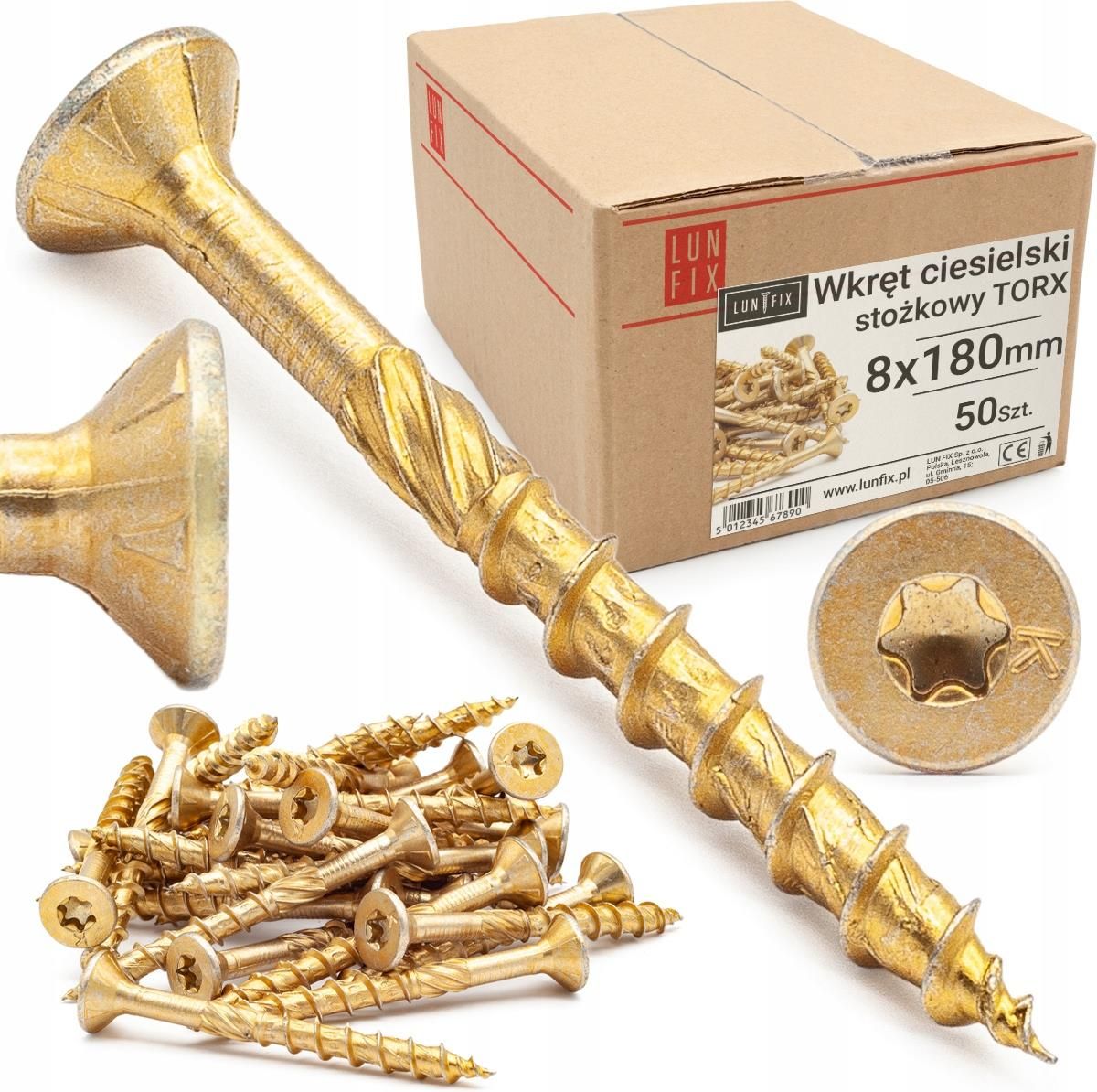 Lunfix Wkręty Ciesielskie 8X180 Torx Stożkowe Kmwh (WKCS08180LF ...