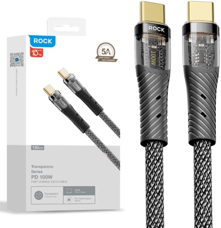ROCK Z21 Kabel USB-C do USB-C QC VOOC 100W 1,2m - czarny - Kable ...