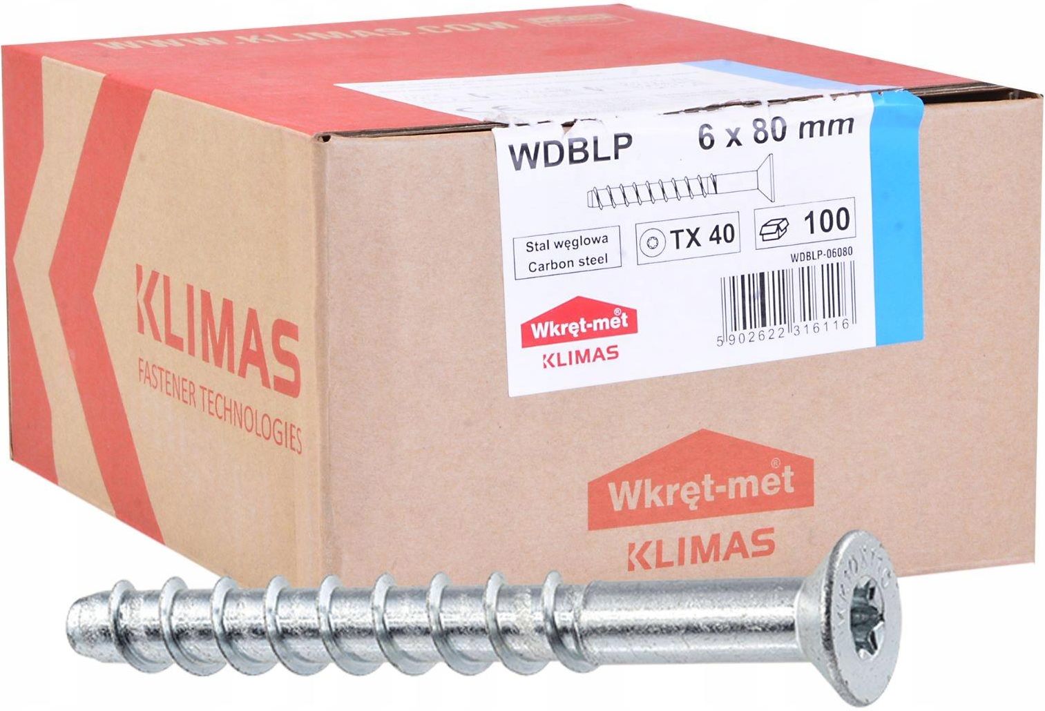 Wkręt-Met Wkręty Do Betonu Łeb Stożkowym Tx Wdblp 6X80 100Sz ...