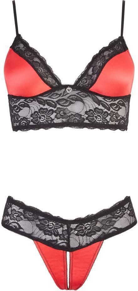 Cottelli Lingerie Komplet Bielizny Bra And String M Czerwony - Ceneo.pl