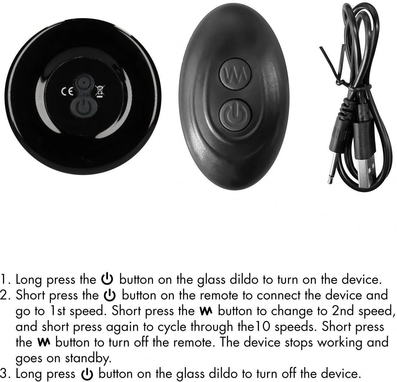 Chrystalino Pluggy Glass Vibrator With Suction Cup And Remote ...