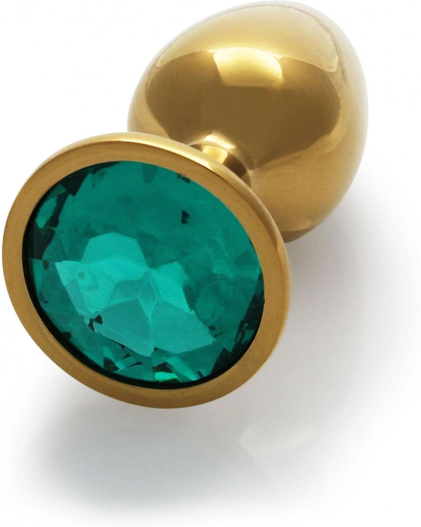 Ouch! Ouch Round Gem Butt Plug Mały Gold / Emerald Green - Ceneo.pl
