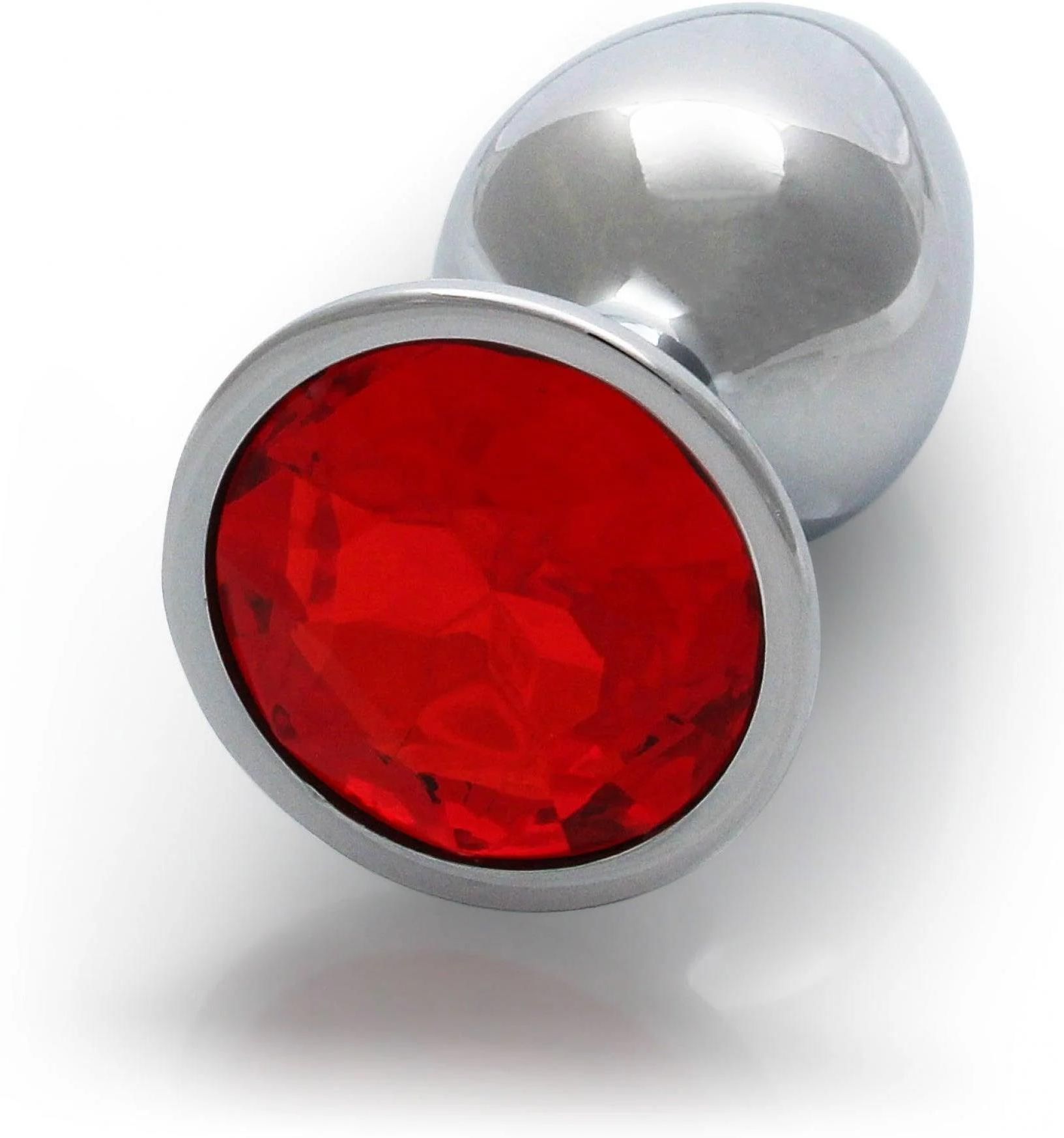 Ouch! Ouch Round Gem Butt Plug Mały Silver / Ruby Red - Ceneo.pl