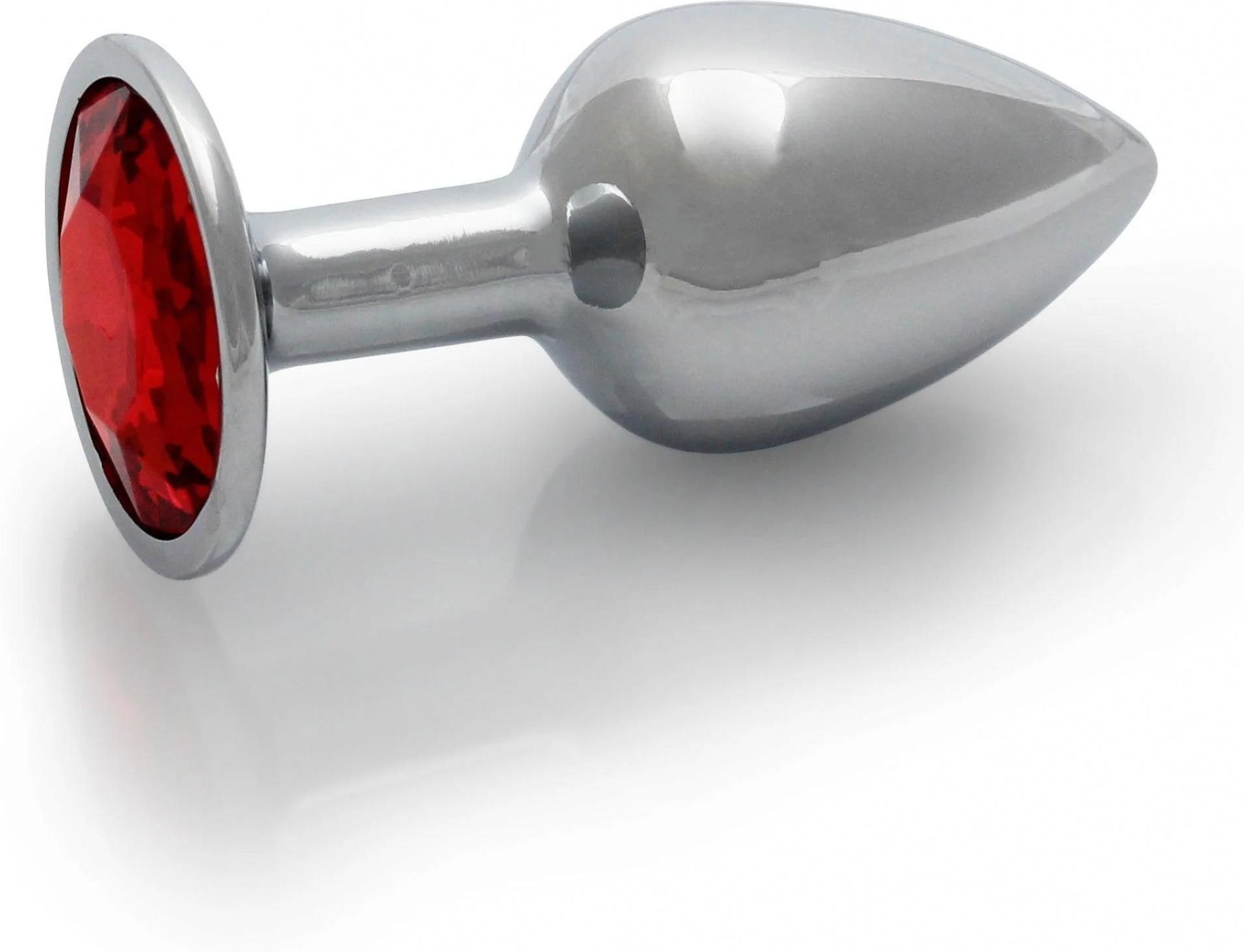 Ouch! Ouch Round Gem Butt Plug Mały Silver / Ruby Red - Ceneo.pl