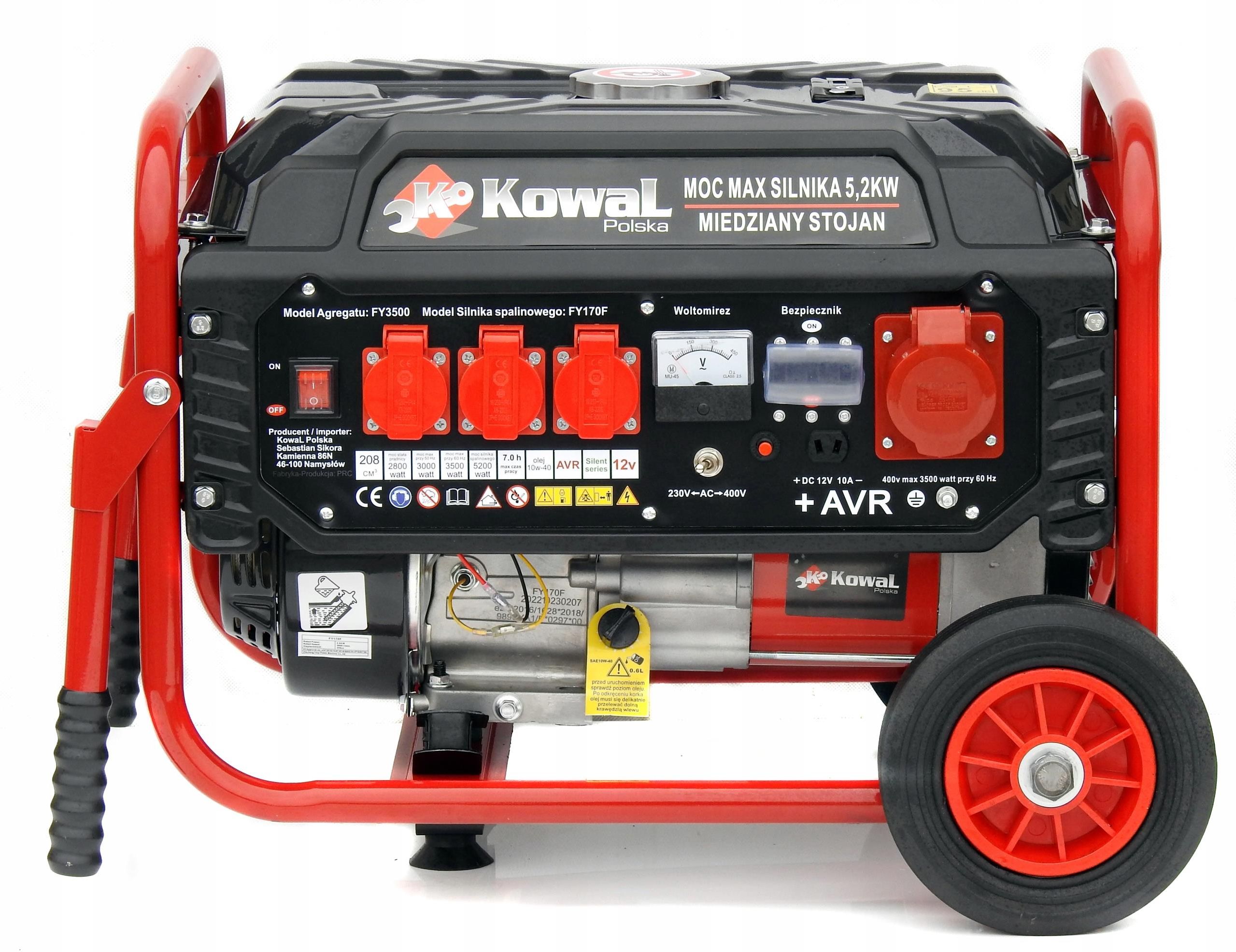 Generator prądu Kowal Polska Agregat Prądotwórczy 5,2Kw FY3500 - Opinie ...