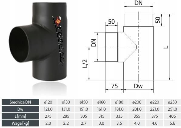 System kominkowy Term-System Trójnik Spalinowy Rura Komin Fi 150 Do Kotła Pieca - Opinie i ceny ...