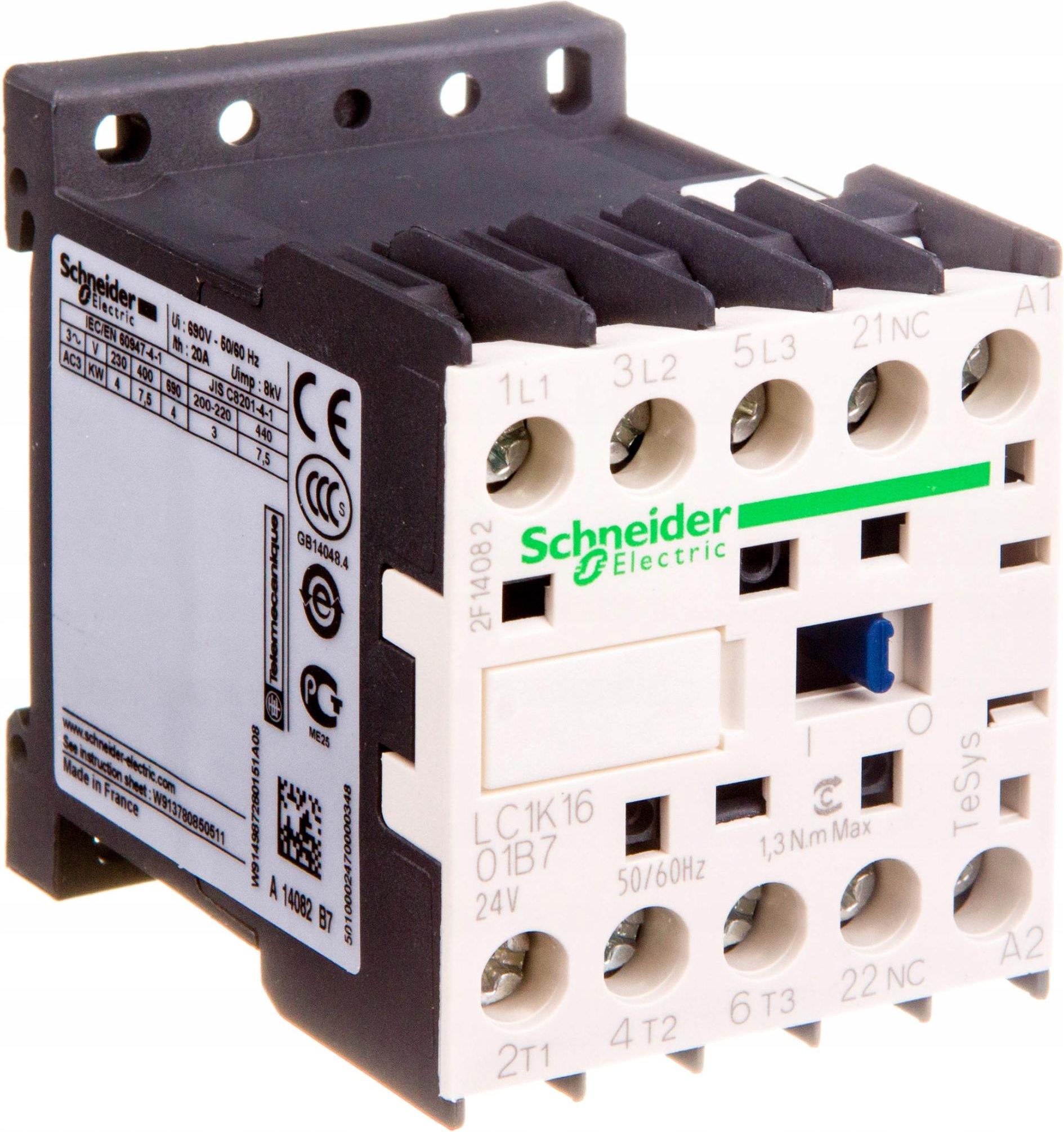 Schneider Electric Stycznik Mocy 16A 3P 24V Ac 0Z 1R Lc1K1601B7 - Opinie i ceny na Ceneo.pl