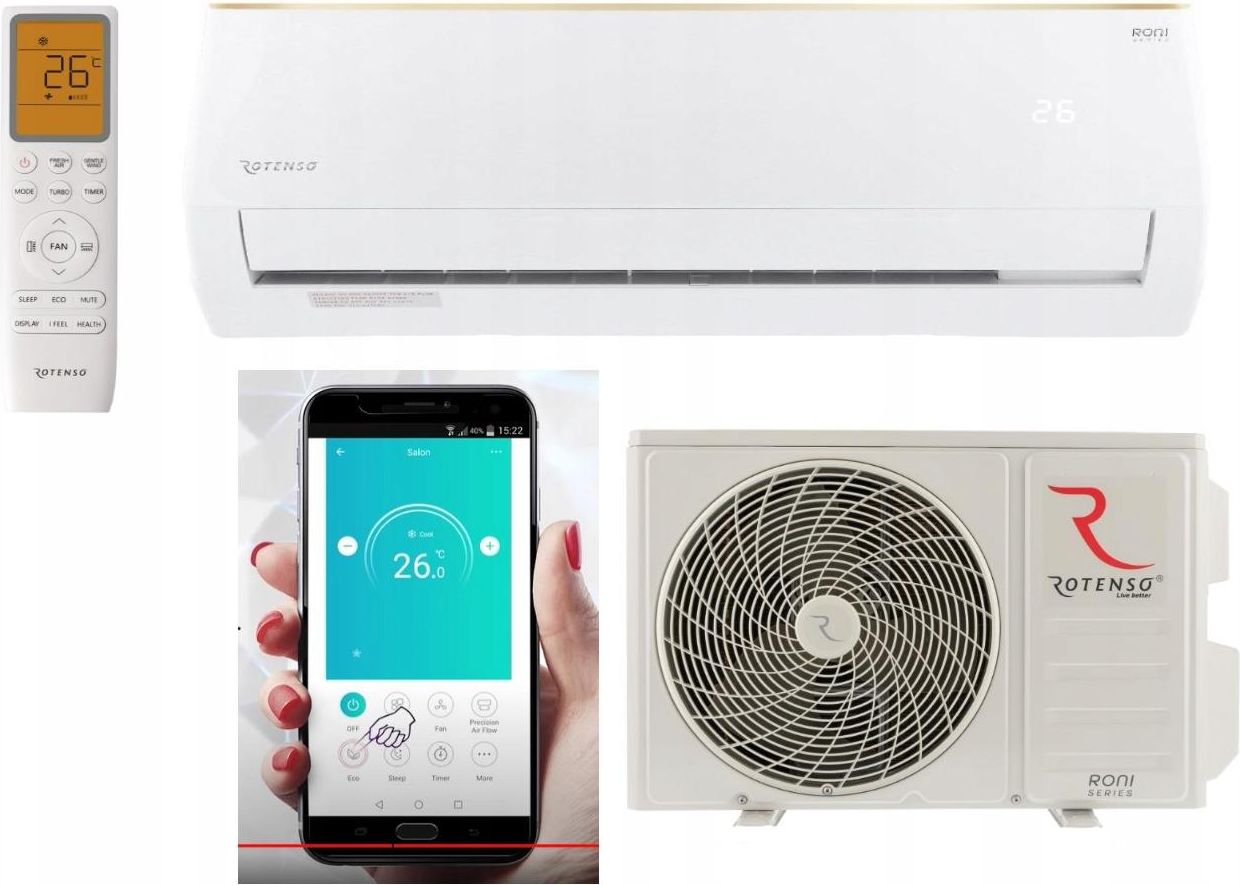 Klimatyzator Rotenso Roni 2,6Kw Cichy 4D R26WIR26WO - ceny, opinie ...