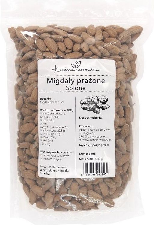 Kuchnia Zdrowia Migdały Prażone Solone 1kg - Ceny i opinie - Ceneo.pl