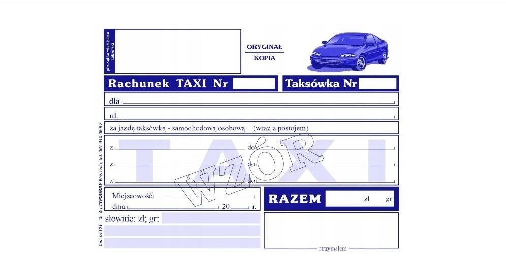 Rachunek Taxi A6 Typograf 01121 - Ceny i opinie - Ceneo.pl