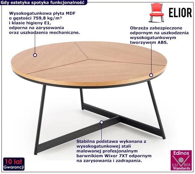 Elior Okrągły Industrialny Stolik Kawowy Exa 3X 30081 - Opinie i ...