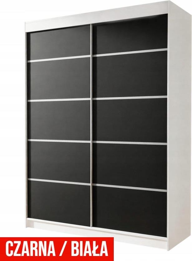 Ankon Szafa Przesuwna Bez Luster 150Cm Czarno Biała 13512403543 ...