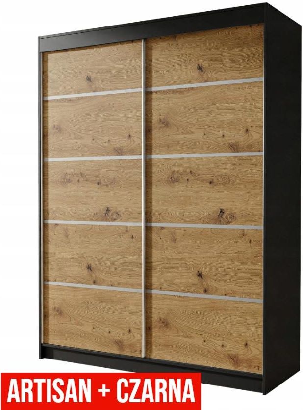Ankon Szafa Przesuwna Bez Luster 150Cm Artisan Czarna 13512436796 ...