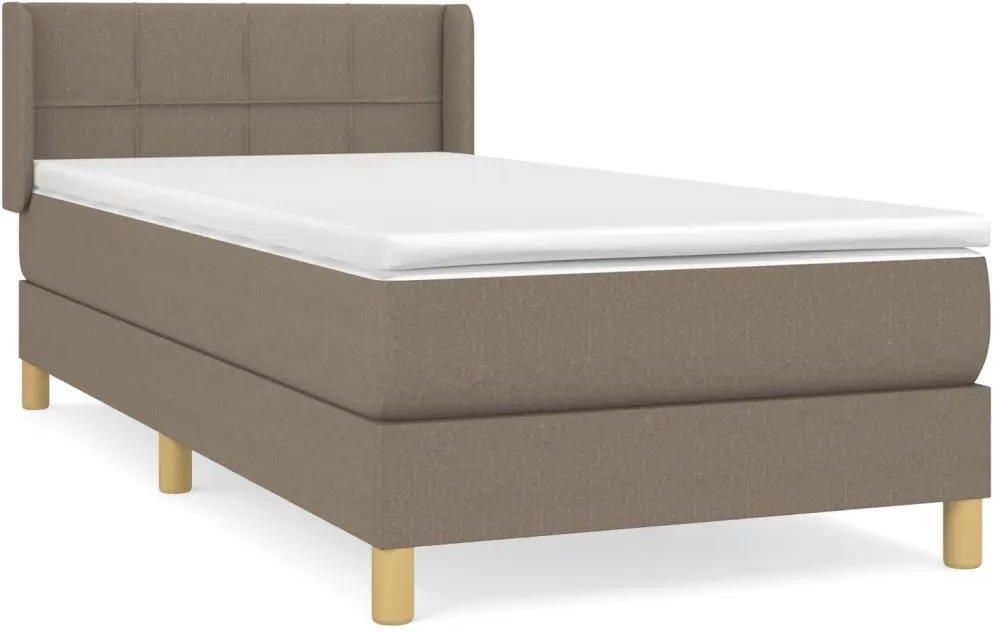 Vidaxl Łóżko Kontynentalne Z Materacem Taupe Tkanina 90X190 Cm 13452 ...