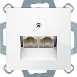 Gniazdo elektryczne Berker Gniazdo 2X Rj45 Q 1 3 Biały Aksamit Hager ...