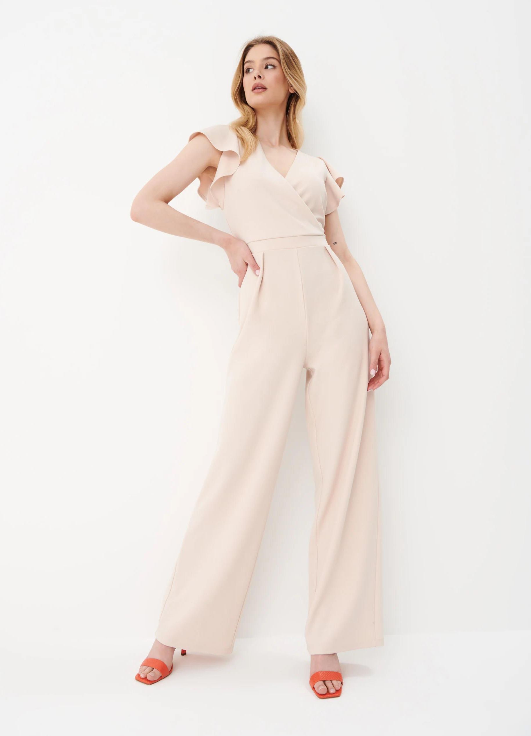 Mohito - Elegancki kombinezon - Beżowy - Ceny i opinie - Ceneo.pl