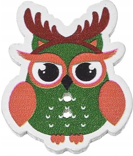 Passionroom [Ś07296] Guzik Drewniany Ozdobny Sowa Renifer 1557578460 ...