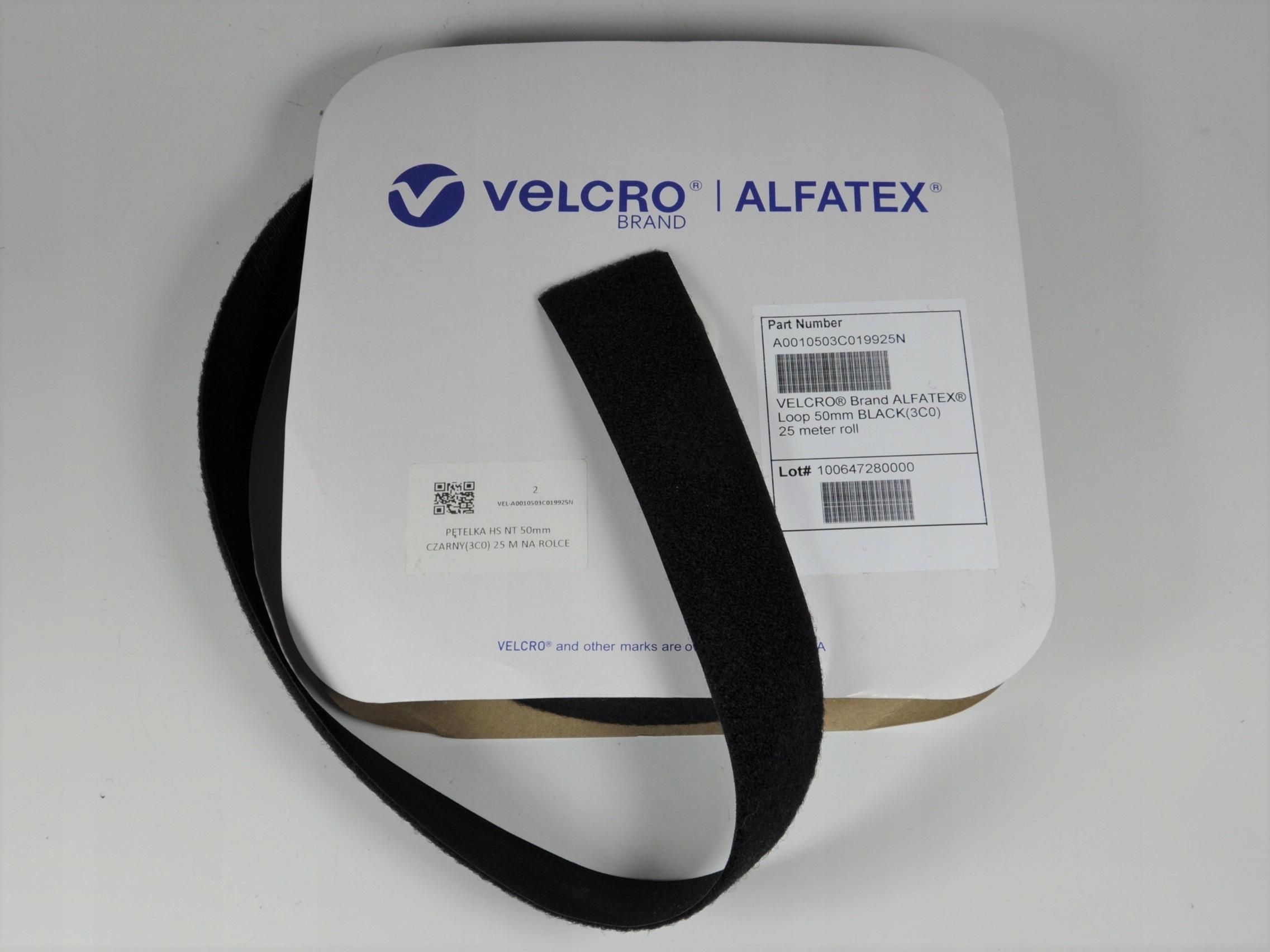 Alfatex Taśma rzep od Velcro pętelka 50mm czarny 1574975779 - Ceny i ...