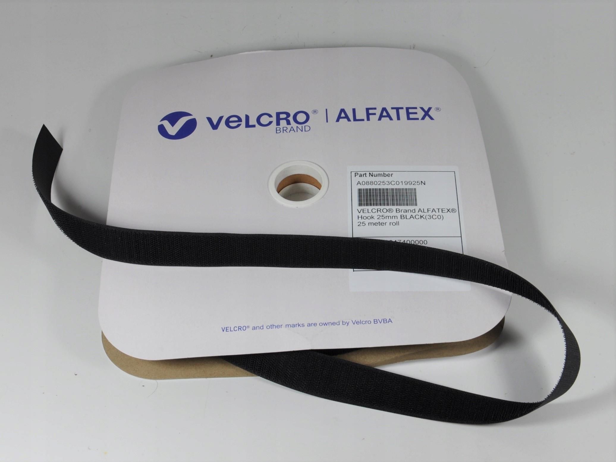 Alfatex Taśma rzep od Velcro haczyk 25mm czarny 1574977318 - Ceny i ...