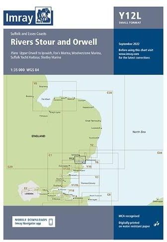 Imray Chart Y12 Laminated: Rivers Stour and Orwell [KSIĄŻKA ...