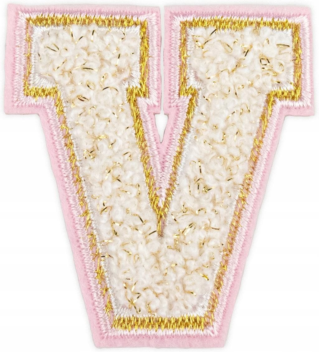 Little Angel Naszywka haftowana duża biała Litera V napis font 1559821775 - Ceny i opinie - Ceneo.pl