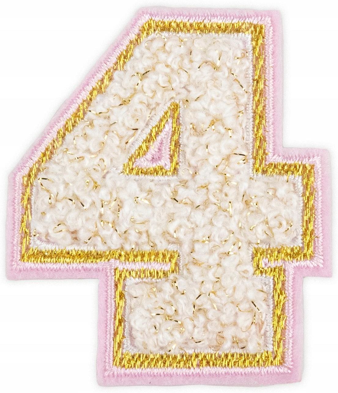 Little Angel Naszywka haftowana duża cyfra 4 Cztery numer napis ...