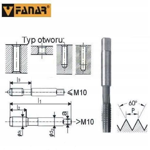 Zestaw narzędziowy Fanar Komplet Gwintowników Din-352/2 M6 6H Iso2(6H ...