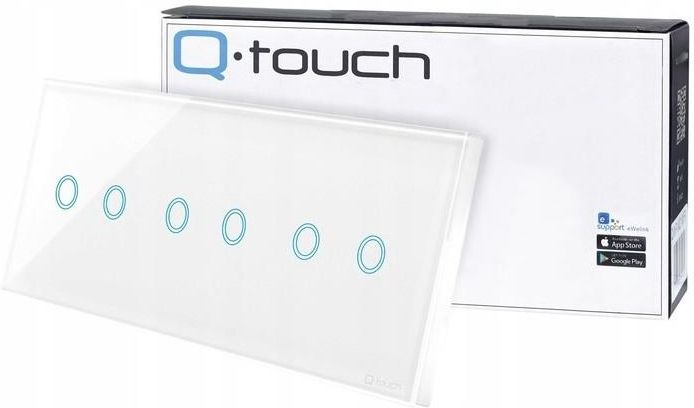 Qtouch Włącznik Światła Dotykowy Szklany Duży Panel 2+2+2 - Opinie i ceny na Ceneo.pl