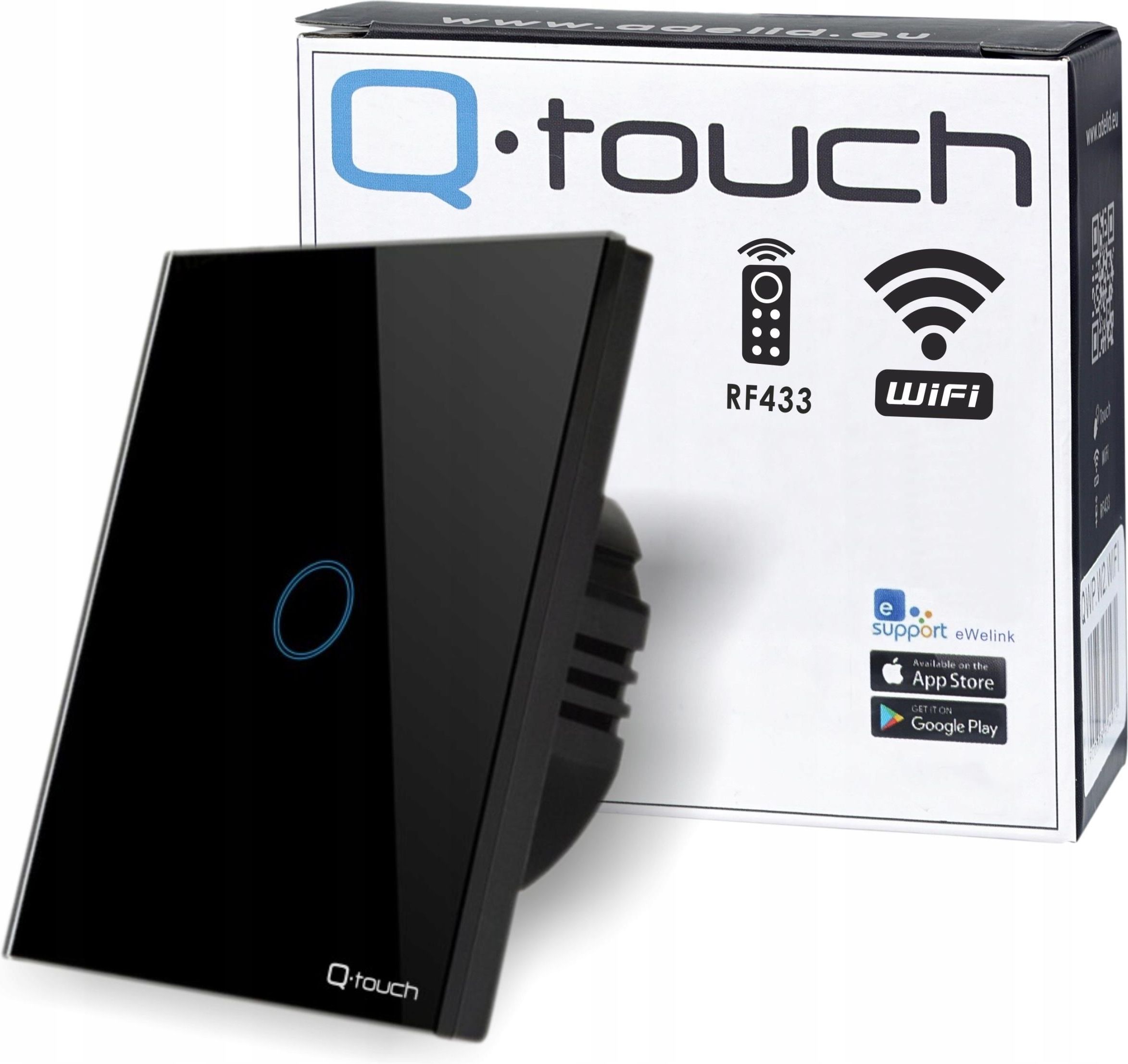 Qtouch Dotykowy Włącznik Światła Pojedynczy Szklany Wifi (QBPW1WIFITOUCH) - Opinie i ceny na ...