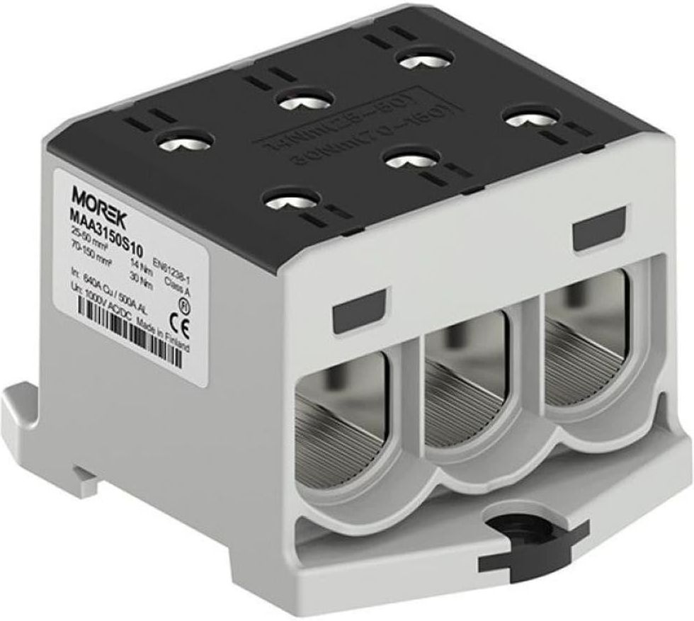 Morek Złączka Otl150-3 Kolor Czarny 3Xal Cu 25-150Mm2 1000V Zacisk ...
