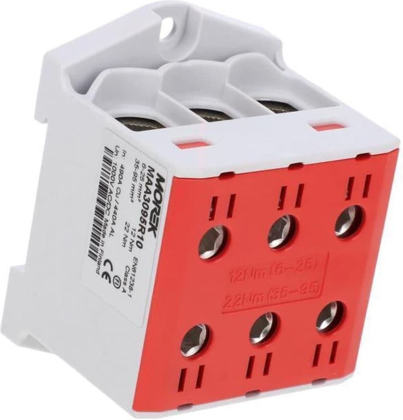 Morek Złączka Otl95-3 Kolor Czerwony 3Xal Cu 6-95Mm2 1000V Zacisk ...