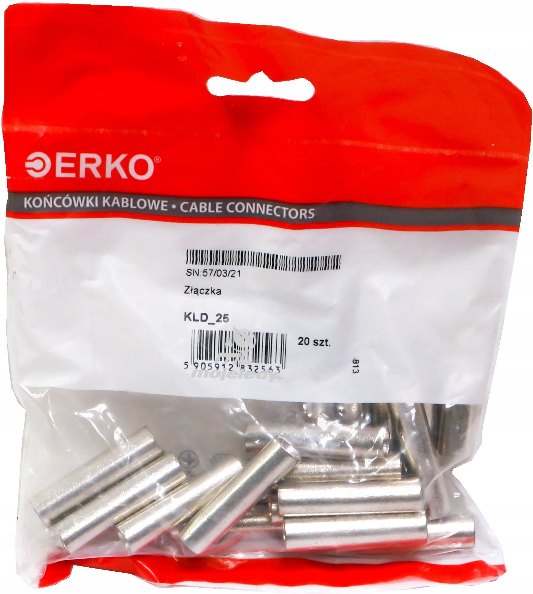 Erko Złączka Mufa Kablowa Tulejka Cu Kld 25 20szt. - Opinie i ceny na Ceneo.pl
