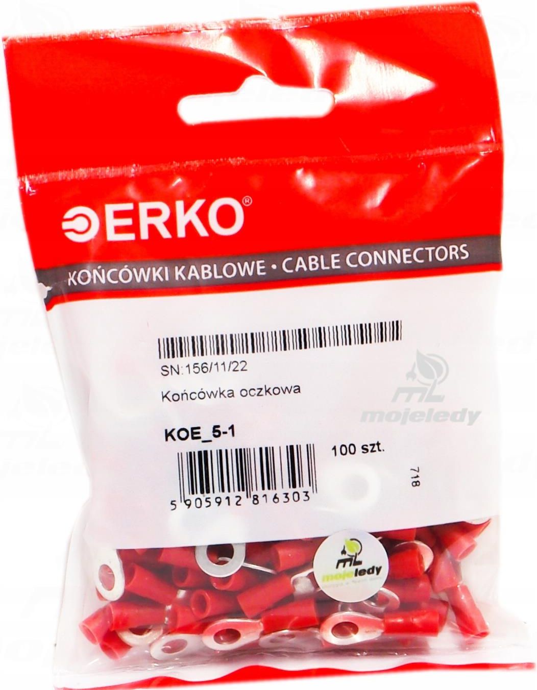 Erko Końcówka Oczkowa Izolowana Koe 5 1 100szt. - Opinie i ceny na Ceneo.pl