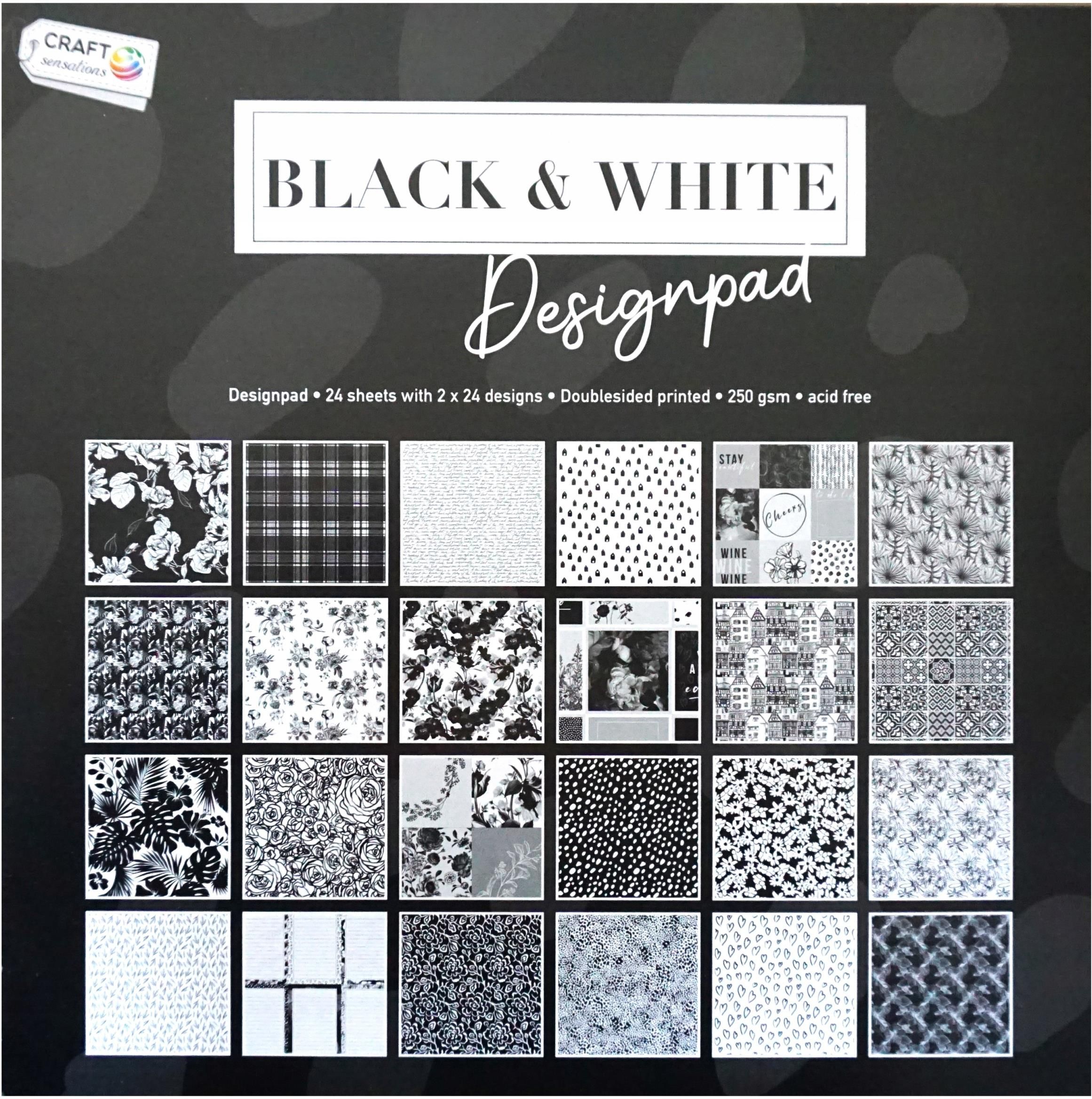 Craft Sensations Blok Papierów 30 30Cm Black&White 24 Ark. 13248977376 - Ceny i opinie - Ceneo.pl