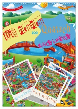 Total plemplem und Quatsch Kinderkalender (Wandkalender 2024 DIN A3 ...